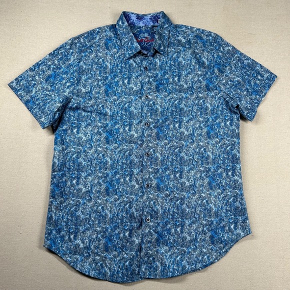 Robert Graham | Shirts | Robert Graham Shirt Mens L Paisley Blue Camp ...